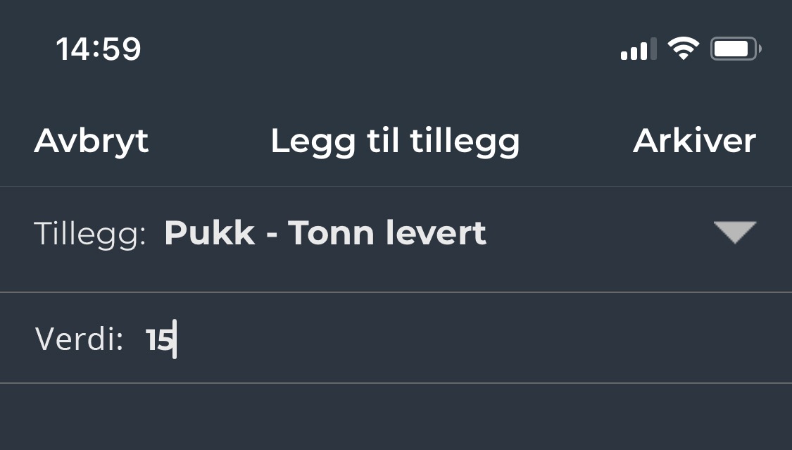 Tillegg: Godtgjørelse for levering av masse
